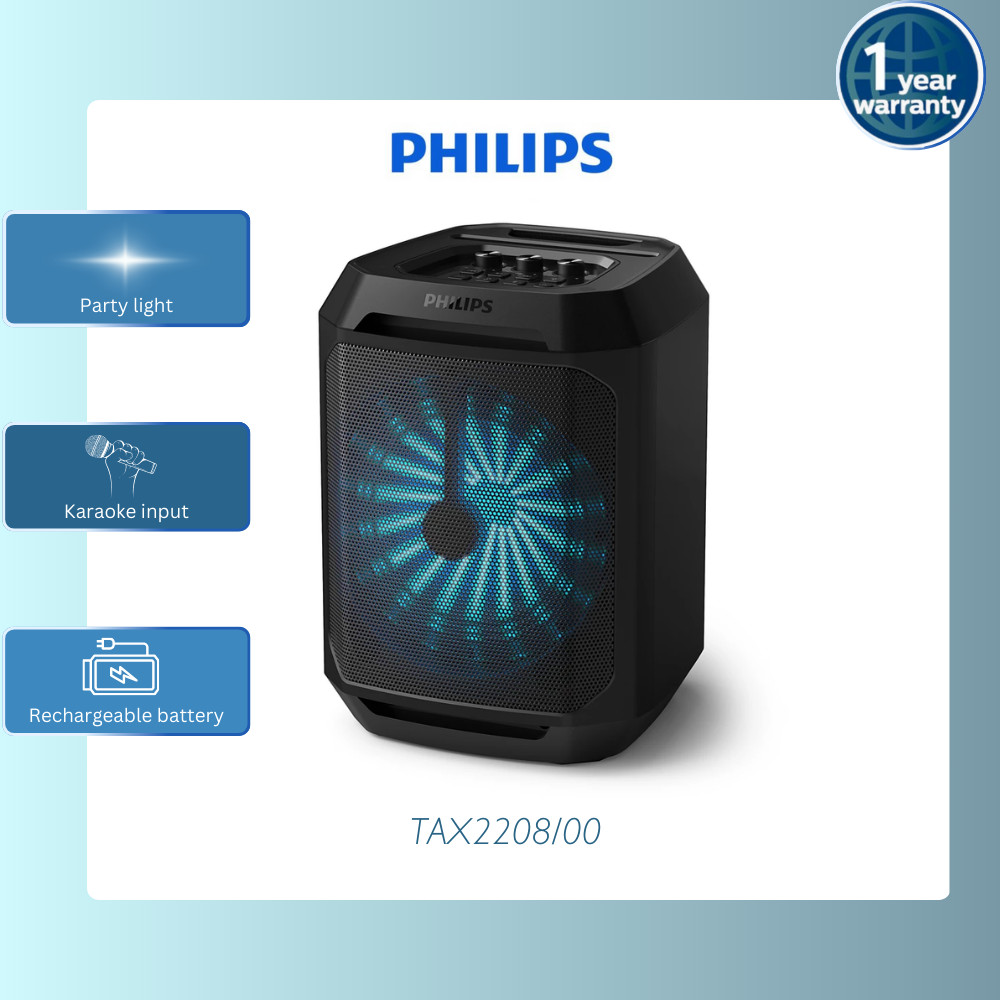 Philips Bluetooth party speaker TAX2208/00, 1 Year Warranty | Shopee ...