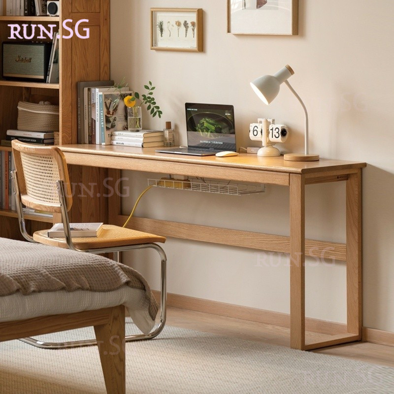 RUN Solid Wood Office Table Simple Study Table Wall Leaning Long Study ...