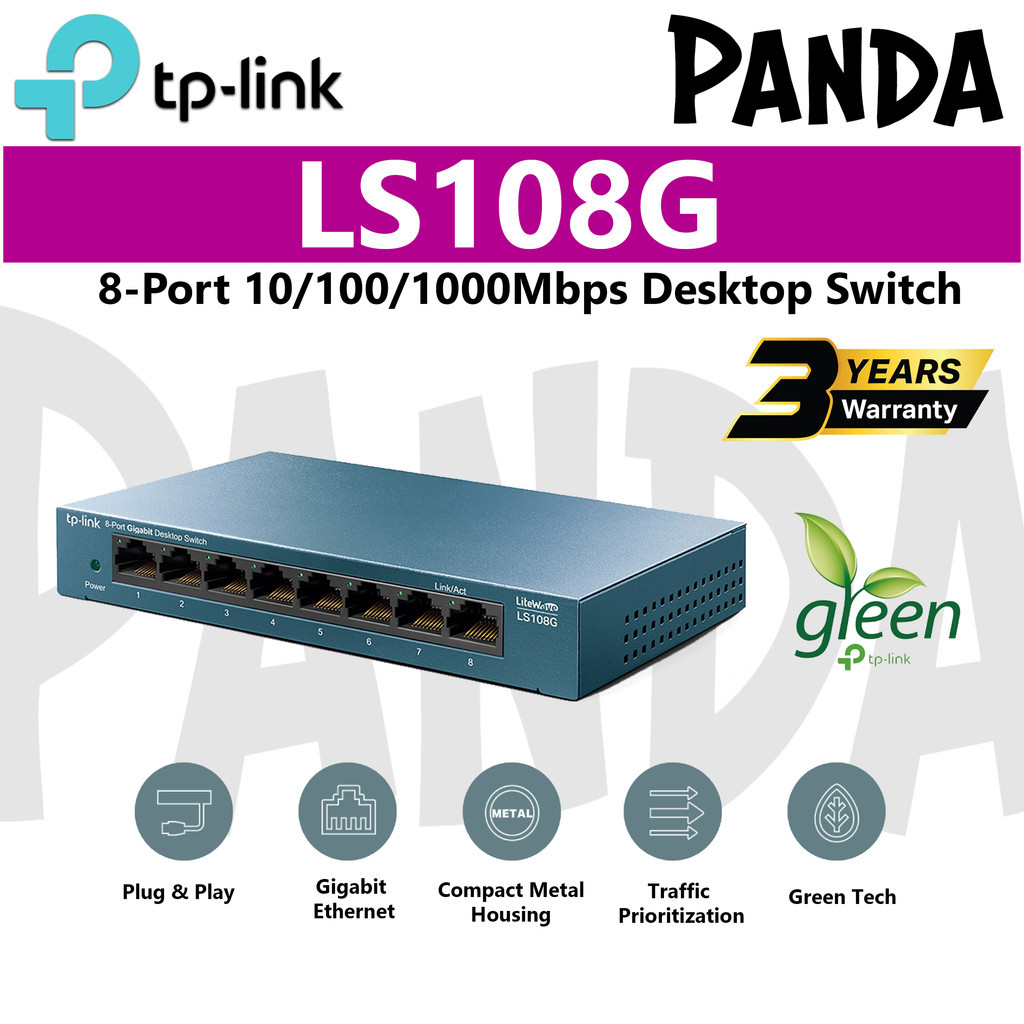 TP-Link 8-Port 10/100/1000Mbps Desktop Switch (LS108G) | Shopee Singapore