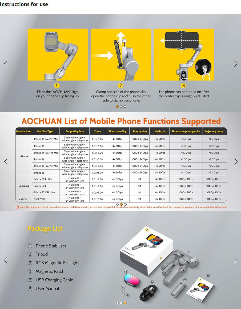 AOCHUAN Smart X Pro KIT Smartphone Gimbal Stabilizer | Shopee Singapore