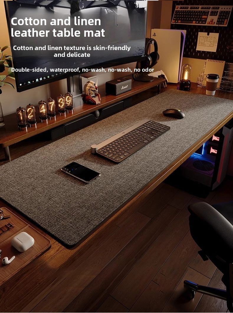 Desk Pad Computer Desk Pad Leather Table Cloth Mouse Pad Desk Pad ...