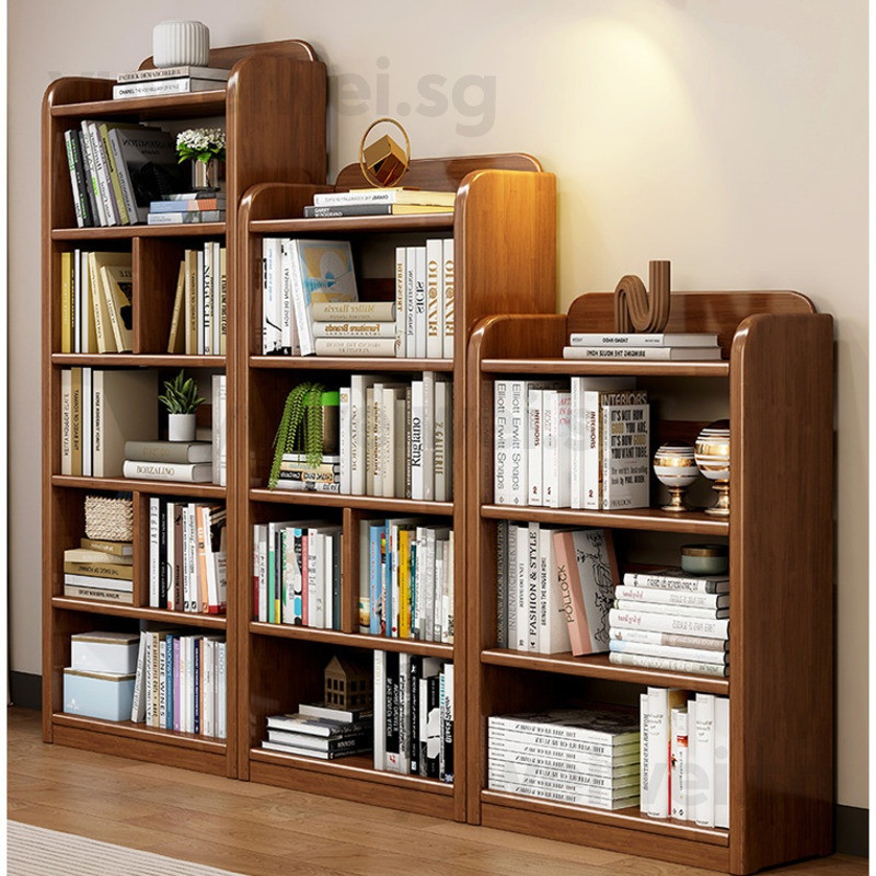 All Solid Wood Bookshelf Floor To Ceiling Storage Rack Simple Home Use ...
