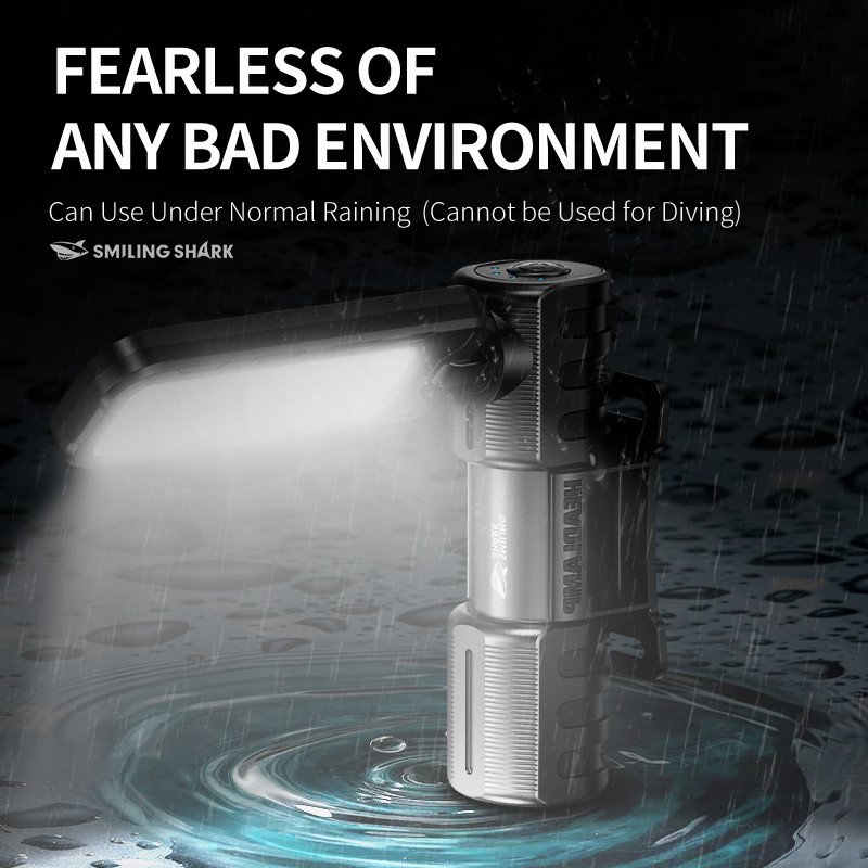 SMILING SHARK LED Headlight Torchlight Magnet Work Light 4Mode Type-c ...