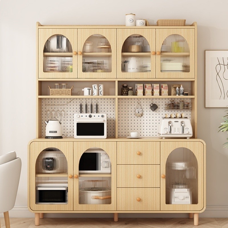 Cream Style Kitchen Cabinet Dust-proof Locker Cupboard Cutlery Storage ...