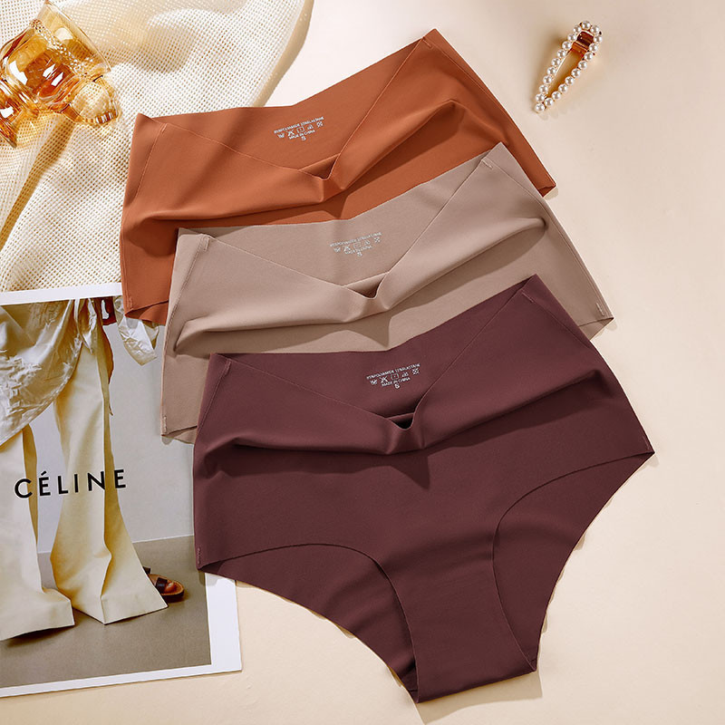 ZXYOUPING High Waist Ice Silk Seamless Panty for Women Plus Size Sexy Panties Women's Briefs ...