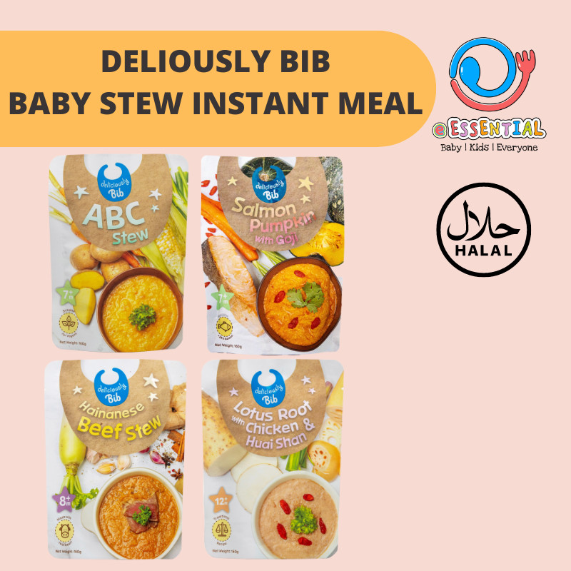 DELICIOUSLY BIB INSTANT BABY MEAL / PORRIDGE STEW / SALMON STEW / BEEF ...