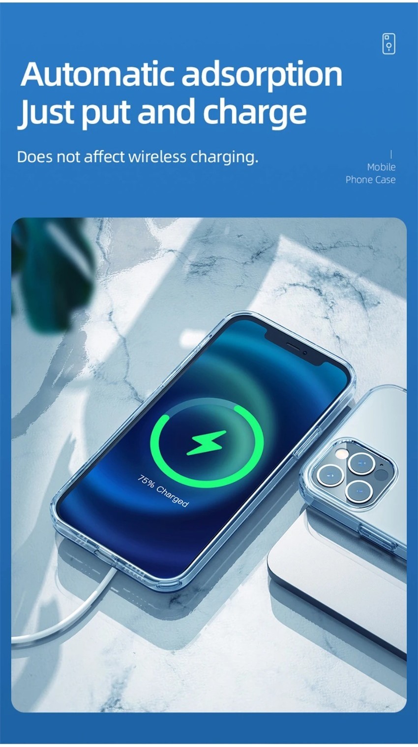 Crystal Clear Hard Acrylic Wireless Charging Magnetic Case Compatible ...