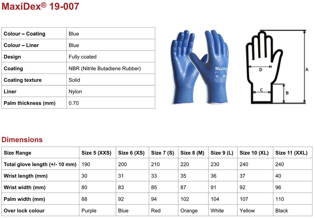 ATG MaxiDex 19-007 Liquid Proof Touchscreen Safety Gloves Blue | Shopee ...