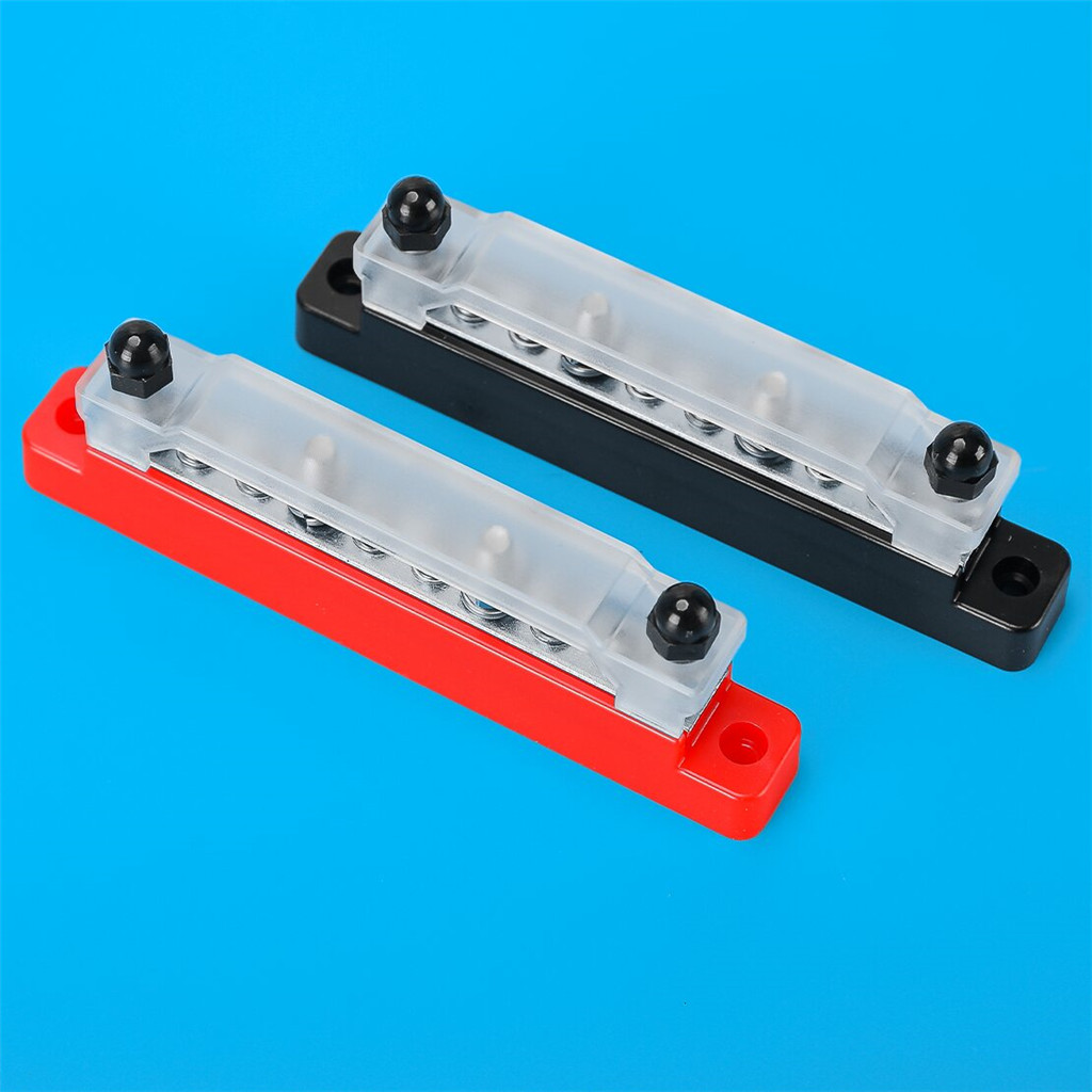 1 Pair 10 Way Power Distribution Terminal Block Battery Bus Bar Fit For ...