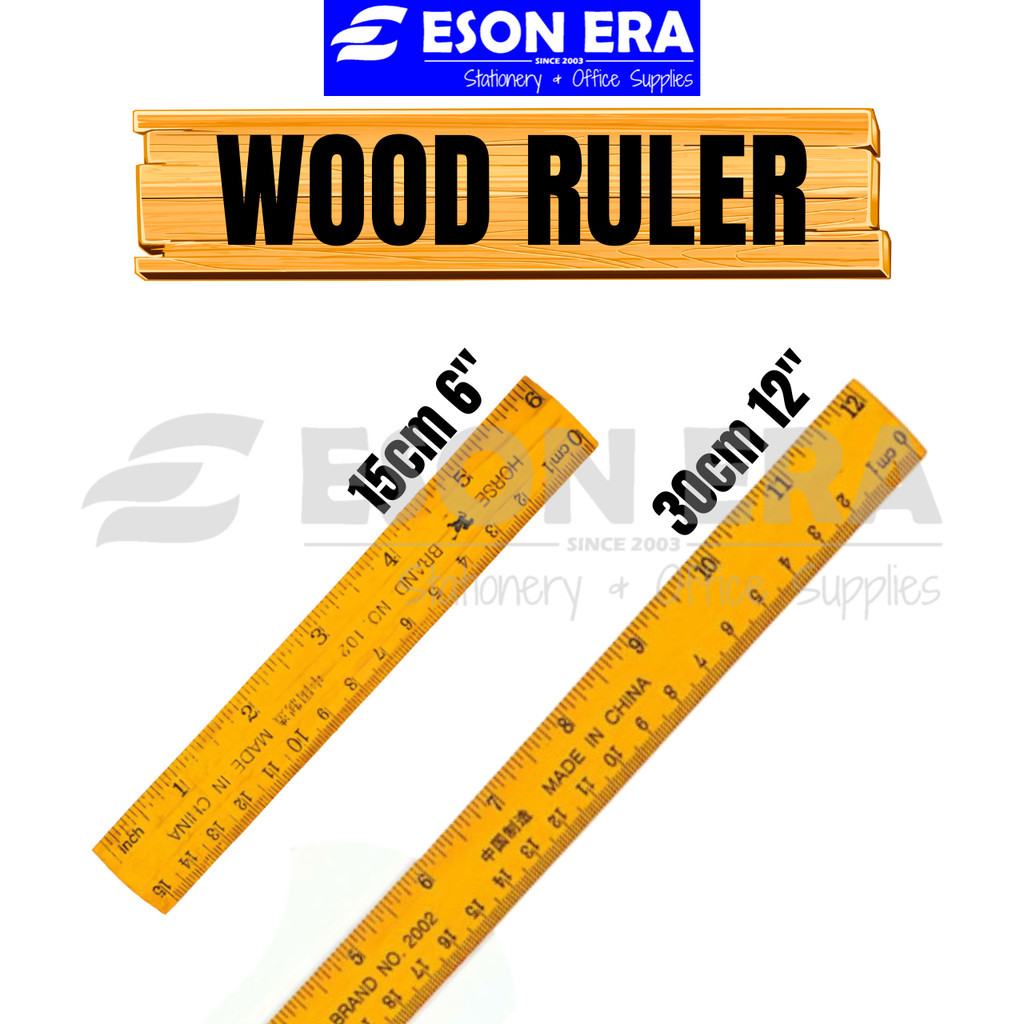 Wood Ruler 15cm / 30cm Yellow Wood Ruler Wooden Ruler | Shopee Singapore