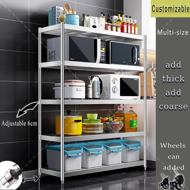H Storage rack Freestanding household multi-layer thickened stainless ...