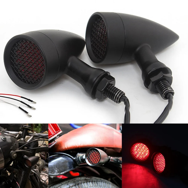 Motorcycle Tail Turn Signal Lights Indicators Blinker Lamp 10mm Holes ...