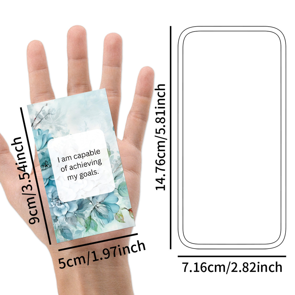 60pcs Elegant Blue Motivational Affirmation Cards, Suitable for Any Man ...