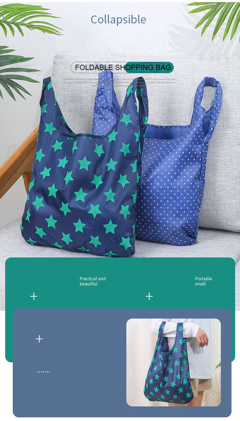 Foldable Recycle Bag Waterproof Storage Pouch Reusable Grocery Bag ...