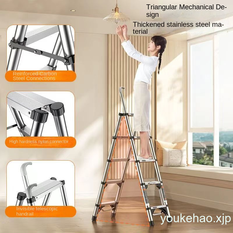 Foldable Telescopic Step Ladder Portable Folding Aluminum Alloy ...