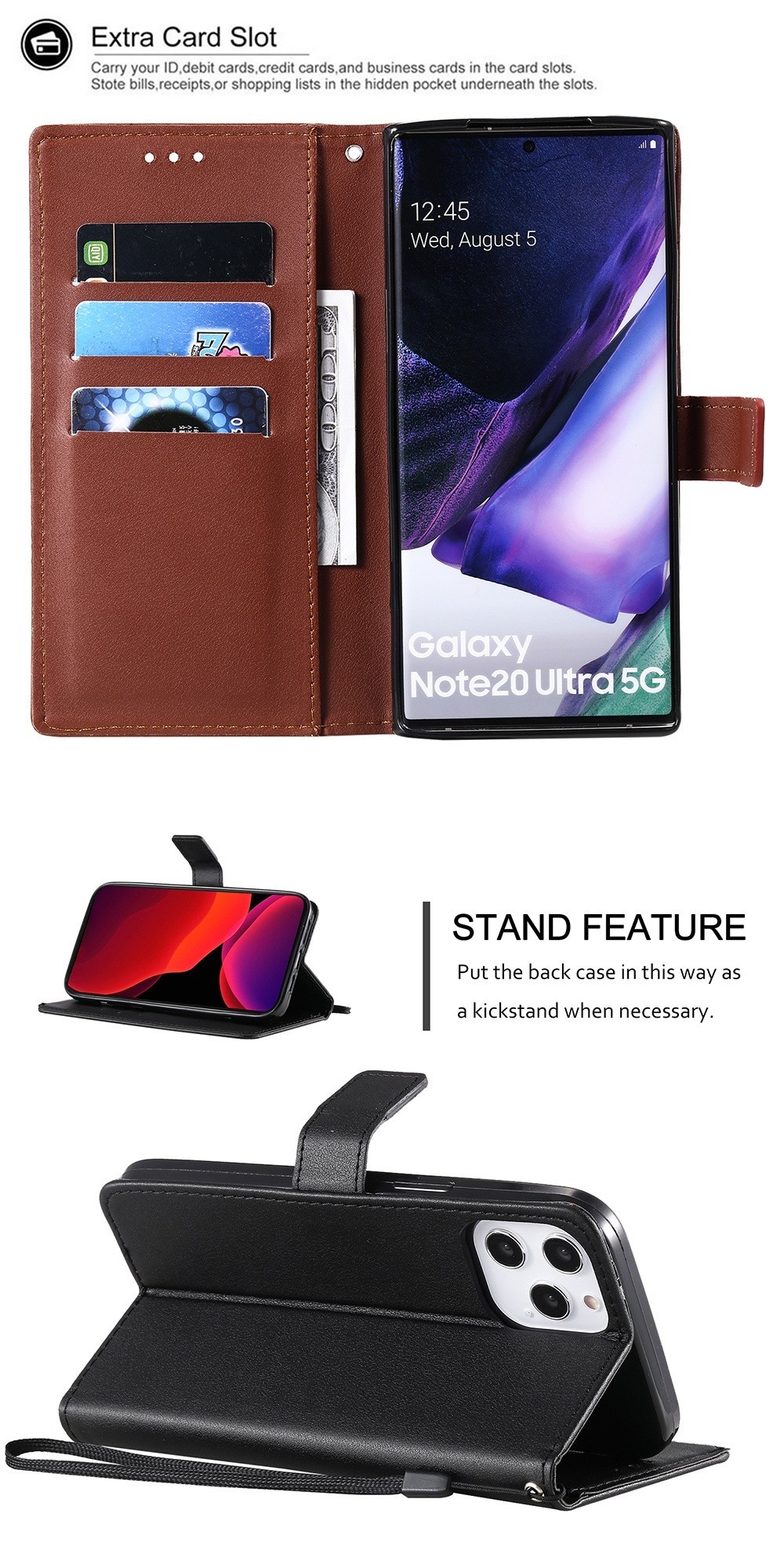 PU Faux Leather Casing for Samsung Galaxy A06 A16 5G A26 A36 A56 A05 A05s A15 A25 A35 A55 A50 ...