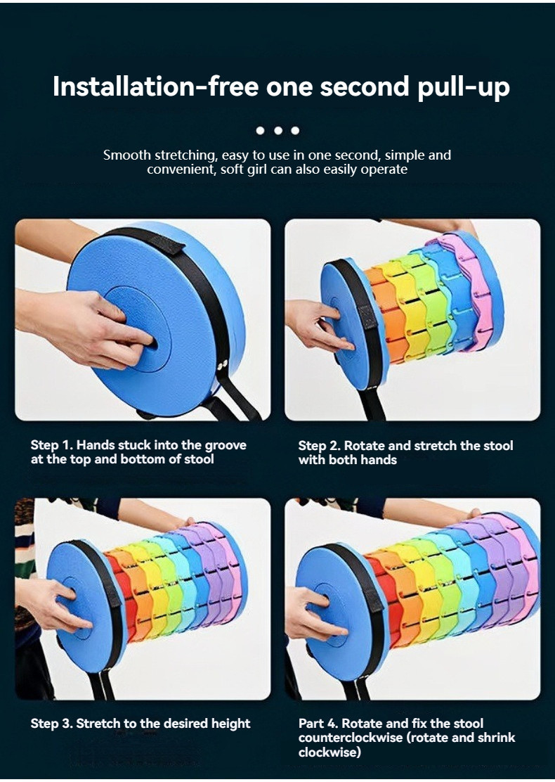 Rainbow Folding Stool Adjustable Stool Fishing Train Stool Outdoor ...