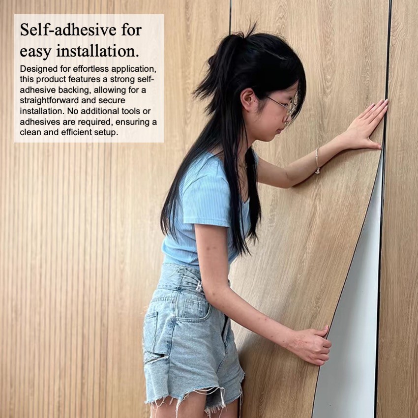 [Local Seller] Wall Adhesive Roll Fluted Wallpaper Sticker Easy ...