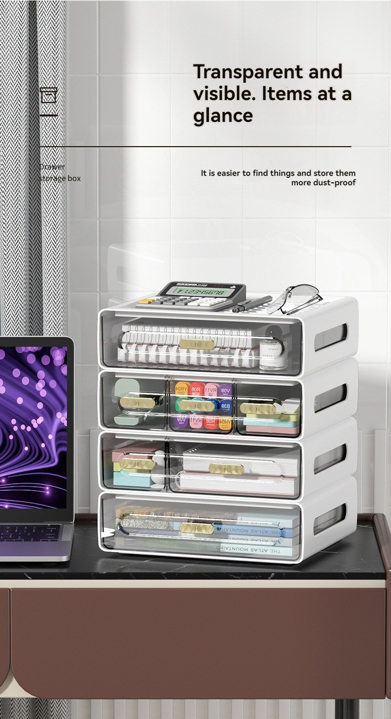 Desktop Storage Box Tidy Box Multi-layer Stackable Drawer-style ...