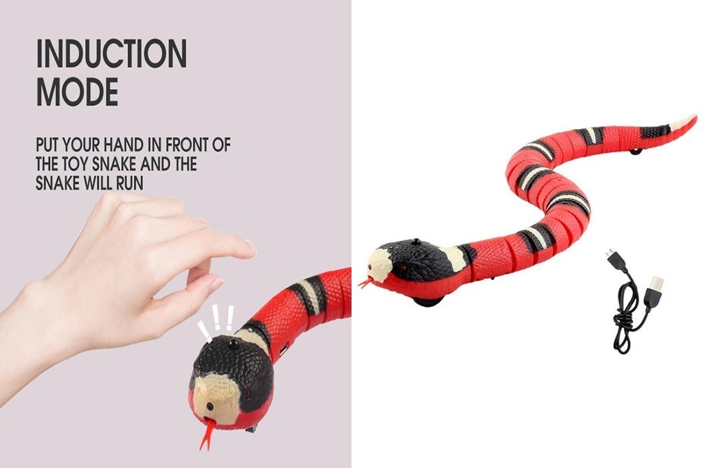 [Ready stock] Snake Cat Toy Snake Shape S-Shaped Moving Flick Tongue ...