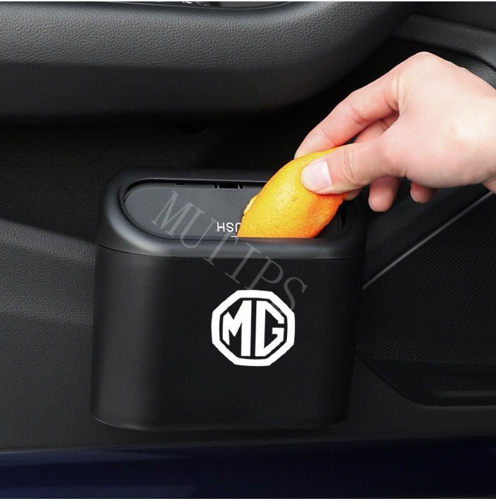 MG Car Mini Dustbin Box Flip Lid Dustbin Garbage Storage Hanging Back ...