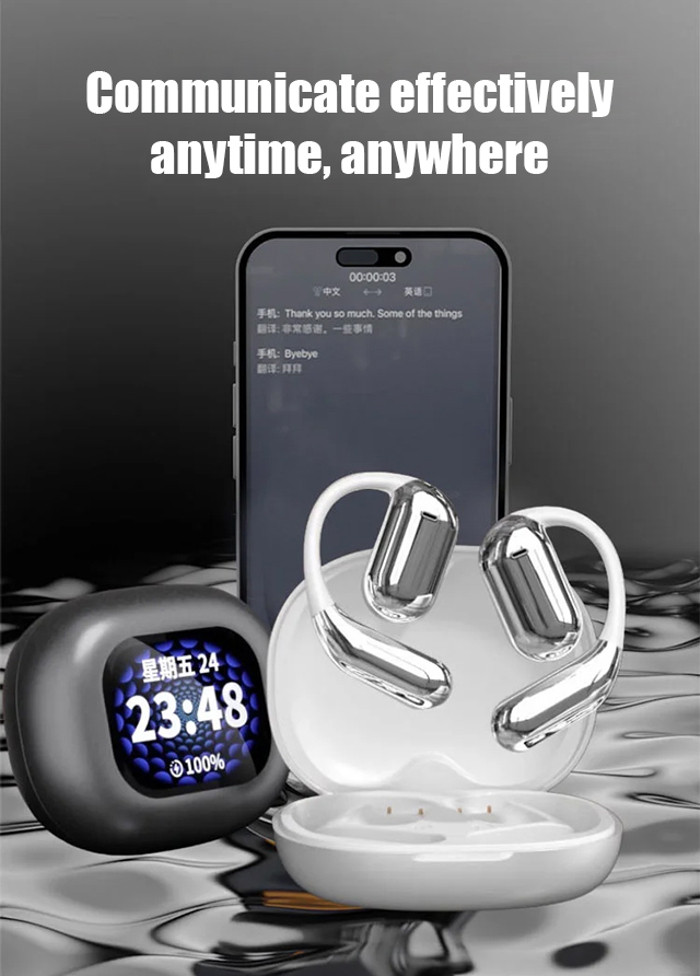 AI-Powered Translation Headsets/Open-Ear Touchscreen Bluetooth ...