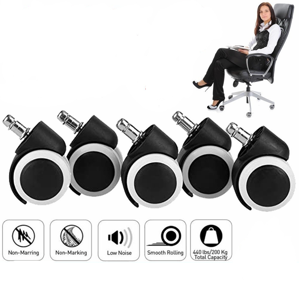 Office Chair Roller Replacement Set Of 5 Heavy Duty Game Chair Caster ...
