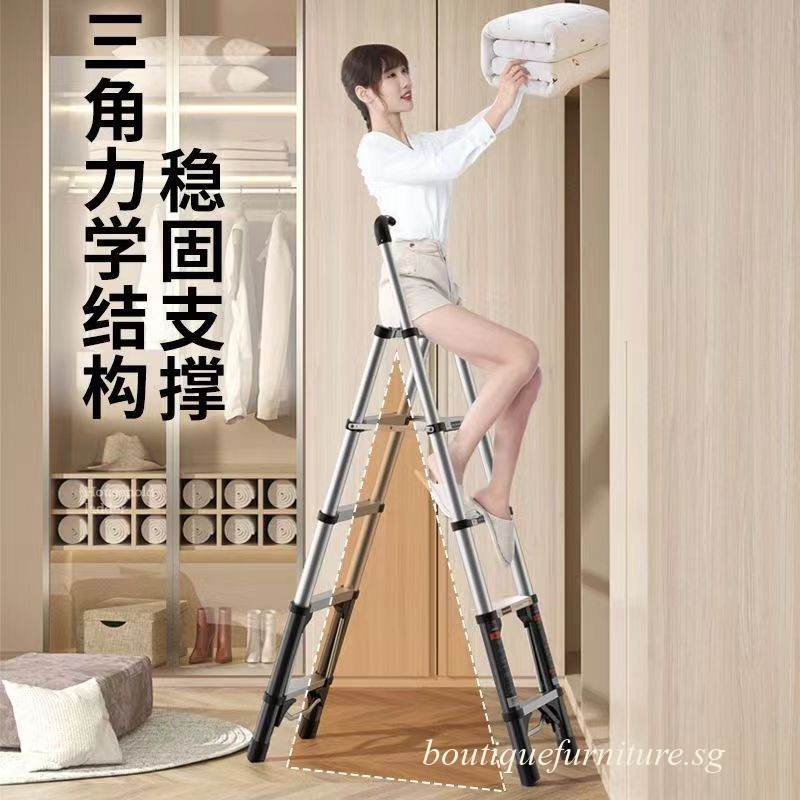 Folding Onekey Telescopic Step Ladder Portable Aluminum Alloy Foldable ...