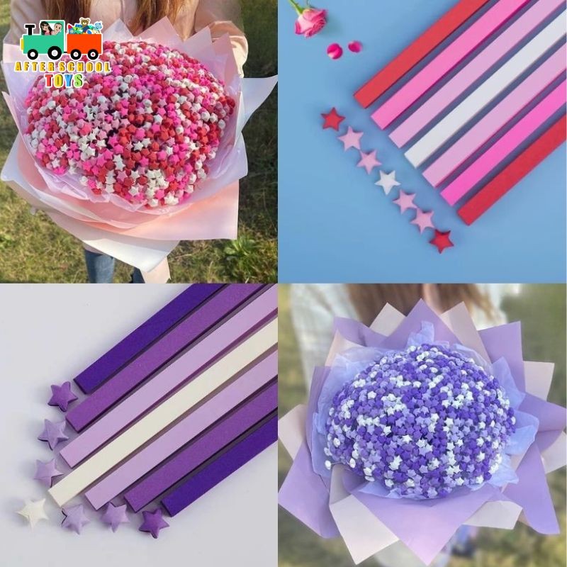AST 540pcs Colorful Paper Stars Origami DIY Stars Origami Paper Strips ...
