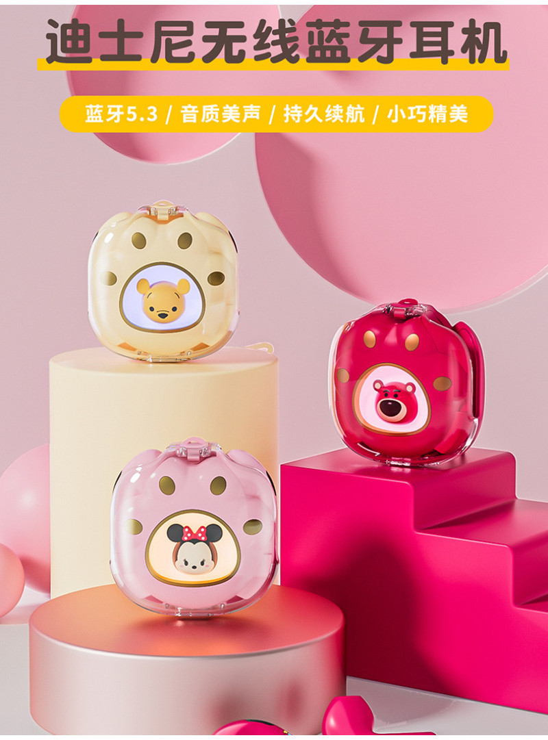 Disney Winnie The Pooh Stitch Lotso Minnie Bluetooth Earphones Wireless ...