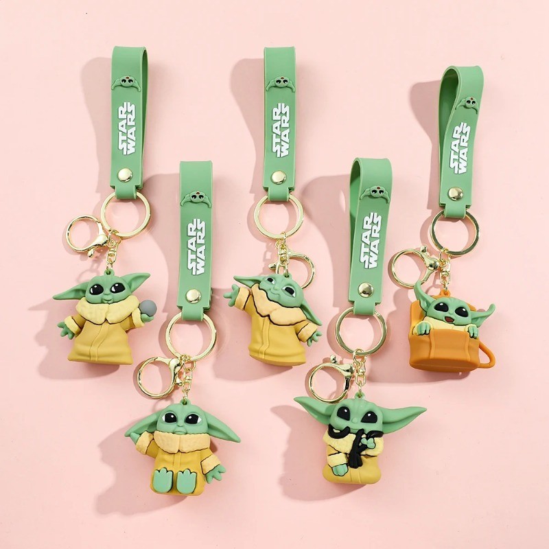 Marvel Star Wars Baby Yoda Keychain Cartoon Anime Mandalorian Figure ...
