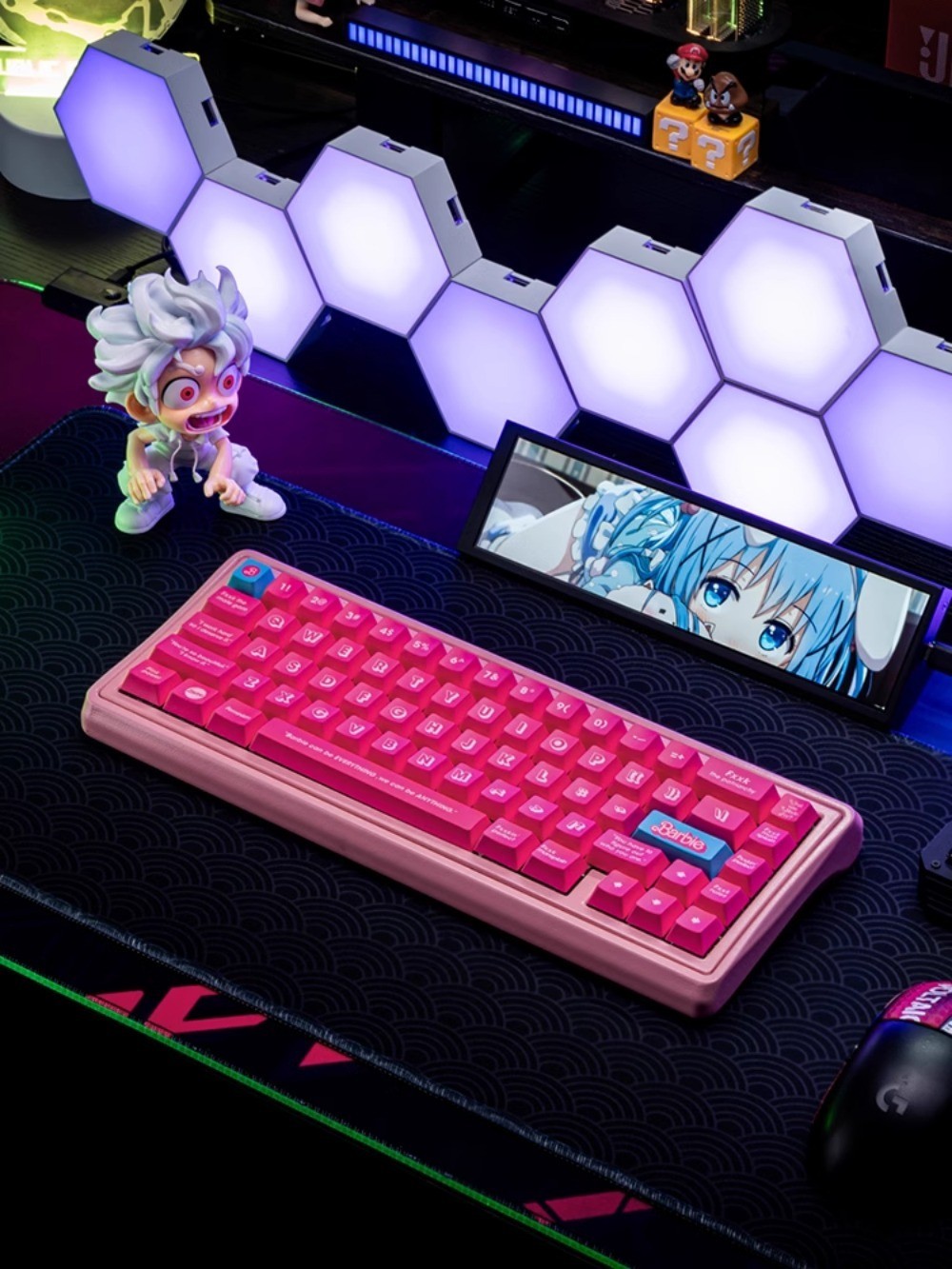 Barbie Pink Power Keycap Cherry Profile PBT Five-sided Dye Sublimation ...