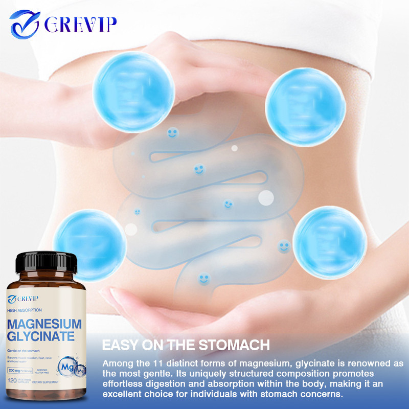 CREVIP Magnesium Glycinate Supplement 200 mg - Supports muscle ...