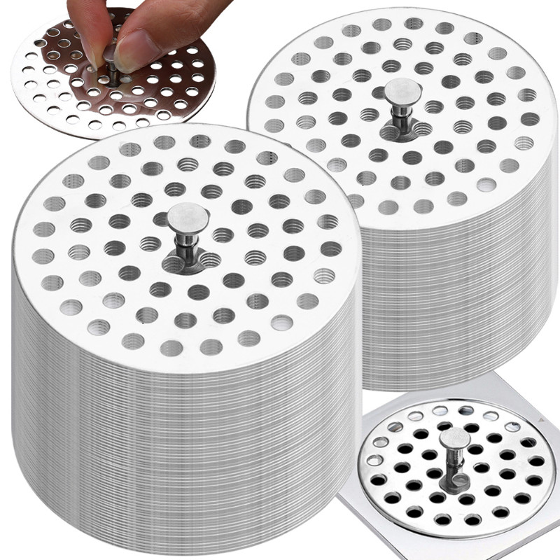 Stainless Steel Floor Drain Cover with Handle - Bathroom Sewer Hair ...