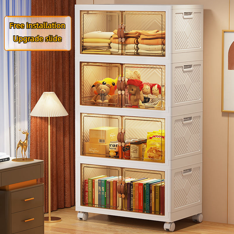 Storage Bins with Lid,4 Tier Stackable Plastic Storage Bins with Wheels ...