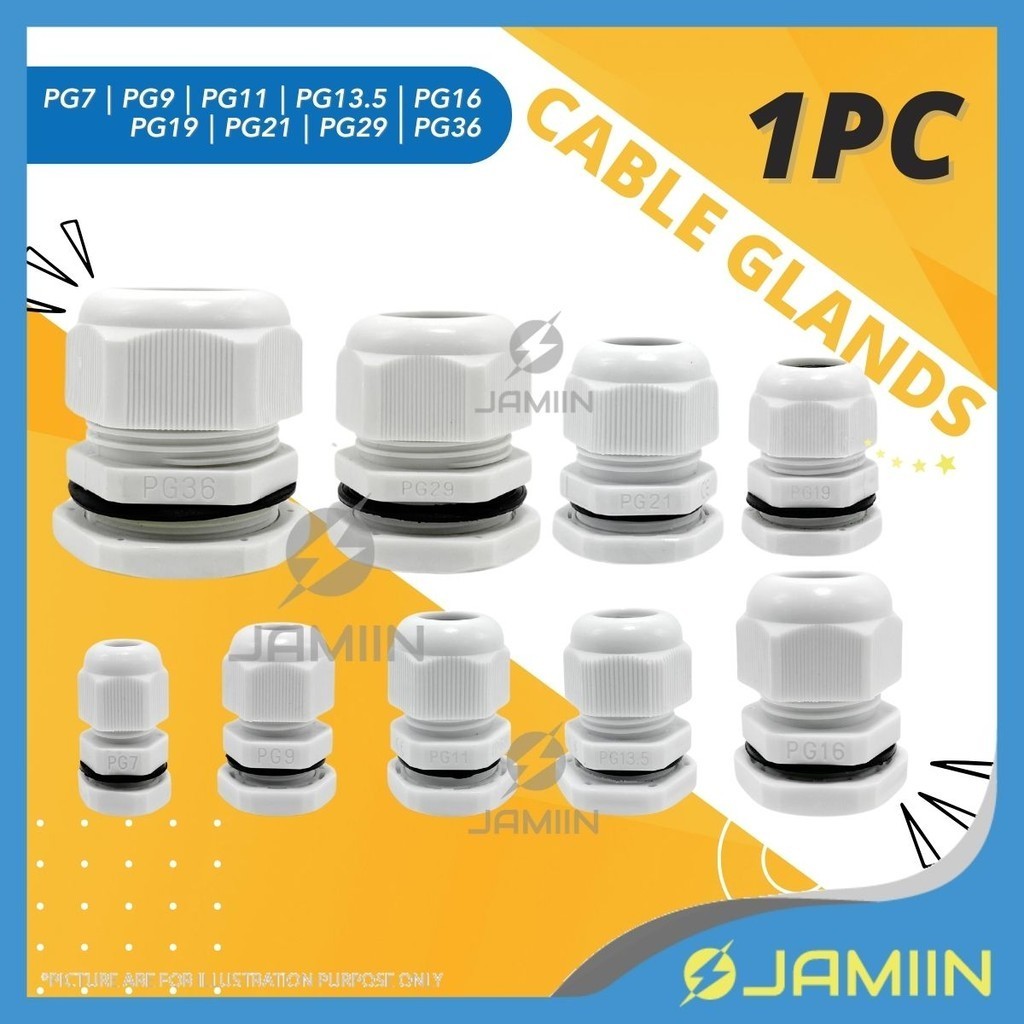 1PC IP68 CABLE GLAND Nylon Plastic Waterproof Adjustable Cable Glands ...
