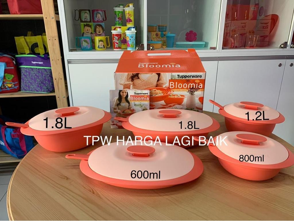 Tupperware Raya Blossom Serveware Serving Set (GREEN,TURQUOISE,PURPLE ...