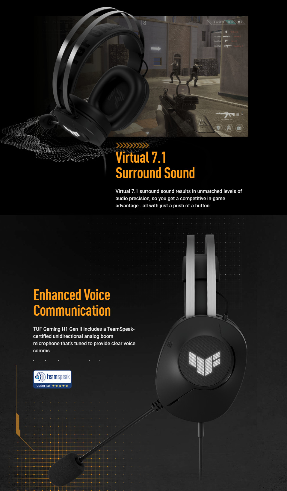 ASUS TUF Gaming H1 Gen II Wired Headset - 40mm ASUS Essence drivers ...