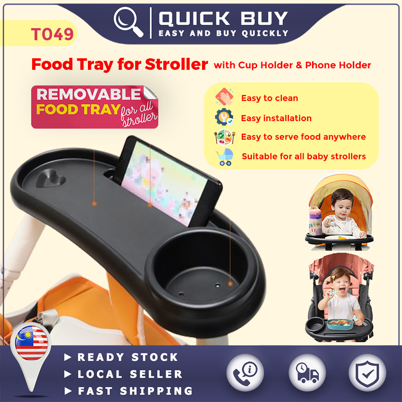 QB T049 Stroller Food Tray with Cup Holder Phone Holder Child Stroller ...