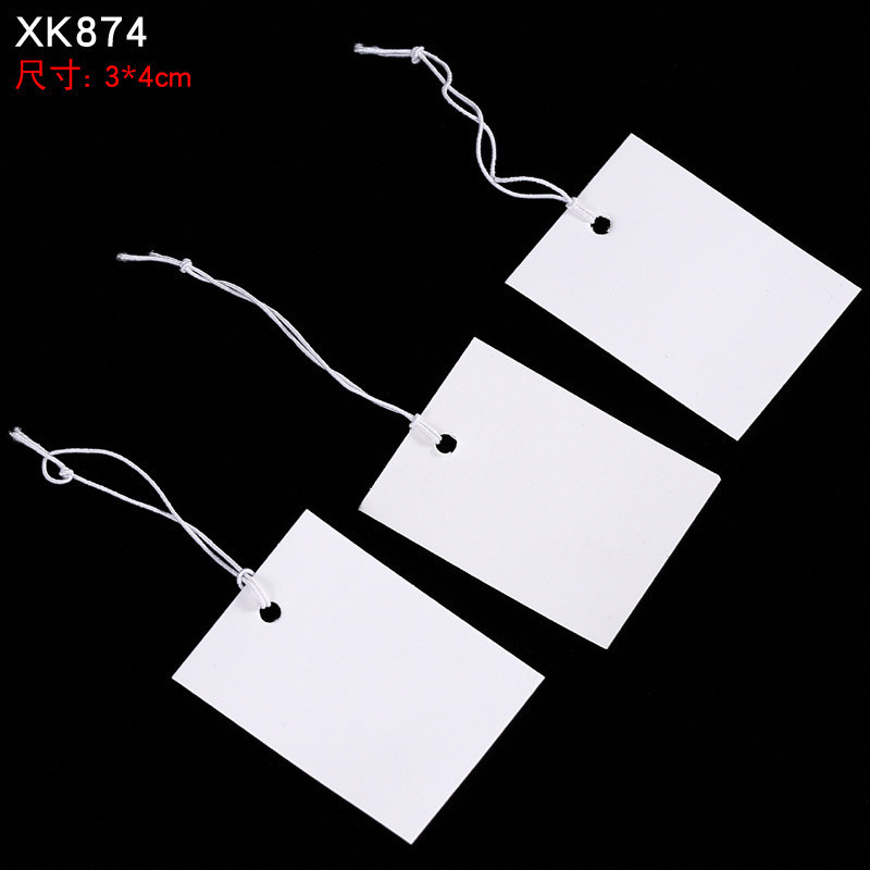 100pcs Jewelry and jewelry small tags DIY blank hanging rope small hang ...