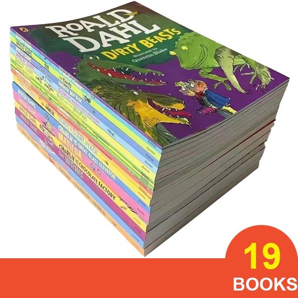 [SG Stock][Big Coloured Edition] Roald Dahl English Set A4 Big Coloured Edition (19 Books ...