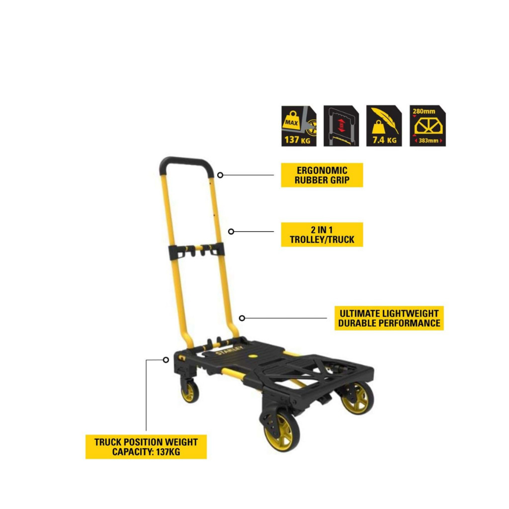Stanley Trolley 2-in-1 Folding Truck 70/137 kg SX-WTD-FT585 Hand Truck ...