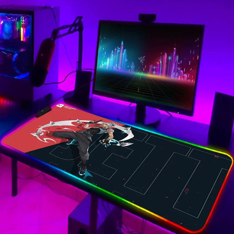 Valorant LED Mousepad RGB Mouse Pad Anime Laptop Accessories Gaming ...