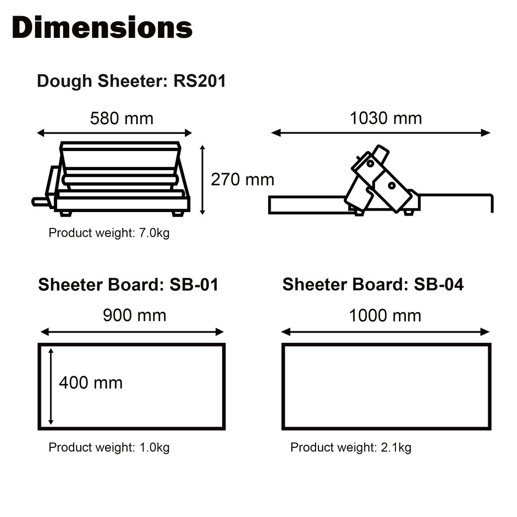 Japan Kneader Dough Sheeter RS201 with a Sheeter Board (Standard/Heavy ...