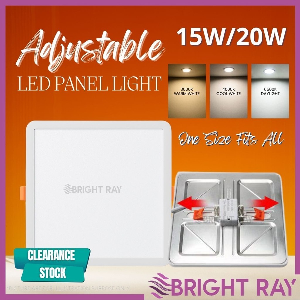 15W/20W Spring-Adjustable LED SQUARE Panel Ceiling Downlight Surface ...