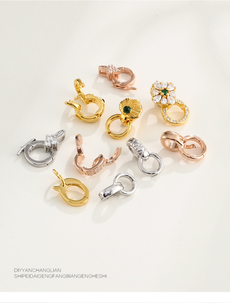 925 Sterling Silver Universal Buckle Double Ring Buckle Pearl ...