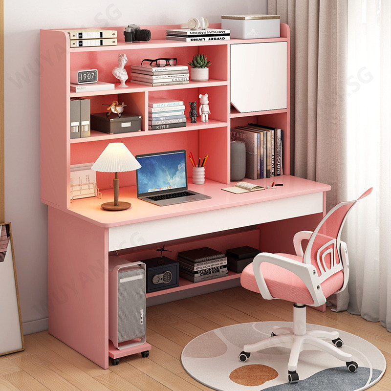 Study Table Bookshelf Integrated Kids Table And Chair Simple Study ...