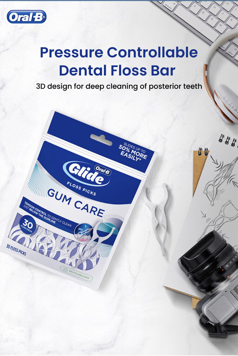 Oral B Glide Floss Picks Gum Care Y-shaped 3D Floss Toothpick | Shopee ...