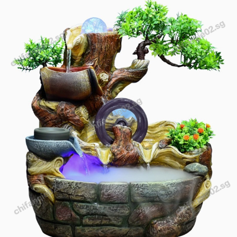 Feng Shui Wheel Waterfall Fountain Home Decor Indoor Prosperity Office ...