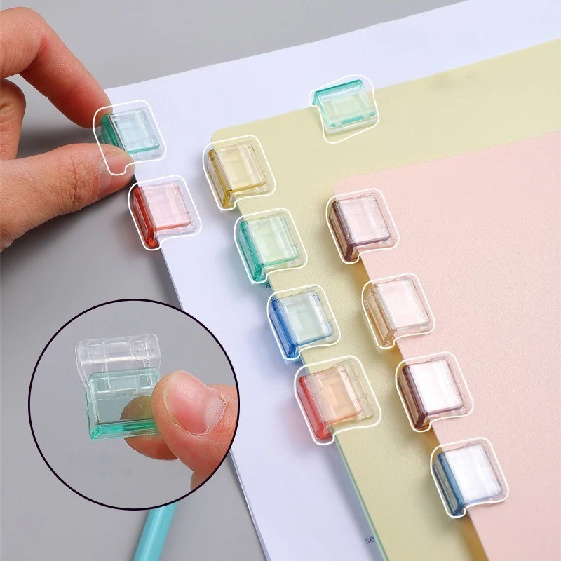 20Pcs/Lot Translucent Colored Plastic Paper Clips Mini File Index Page ...